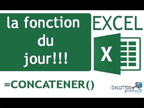 Excel Fonction Concatener YouTube Excel Fonction Concatener YouTube