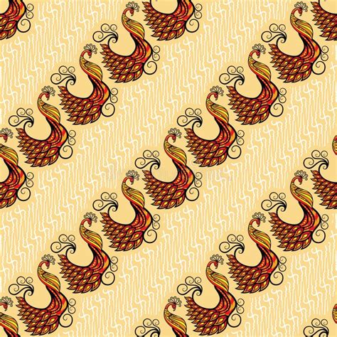 Seamless Pattern With Abstract Peacock Vector Illustration Stock Vector Illustration Of