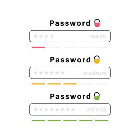 Premium Vector Password Reliability Indicator Password Weak Medium