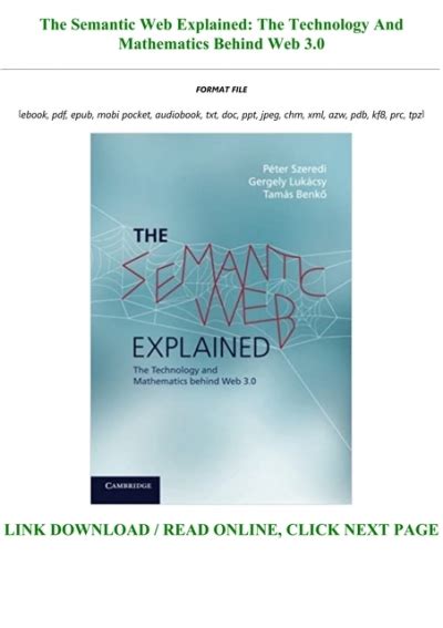 d o w n l o a d e book the semantic web explained the technology and