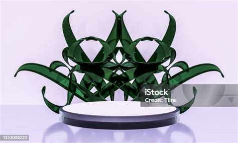 복사 공간 3d 렌더링 추상적 인 배경 디자인과 미니멀리즘 스타일로 프리젠 테이션을 조롱하기위한 우아한 빛나는 연단장면 3차원 형태에 대한 스톡 사진 및 기타 이미지