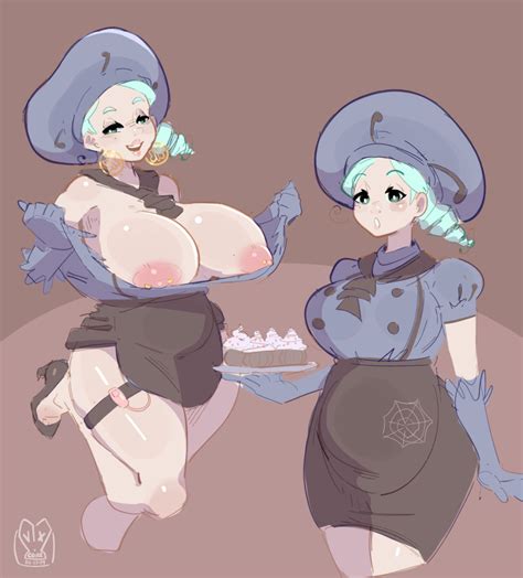 Rule 34 Apron Ascot Barbell Piercing Blush Breasts Brown Apron Brown Ascot Brown Footwear