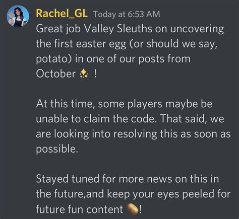 For People Who Get Code Does Not Exist For The Potato Its A Bug Atm They Are Working On