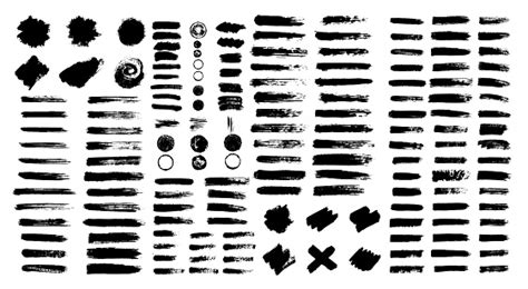 그려진 그런 지 줄무늬 세트입니다 검은 색 레이블 배경 페인트 텍스처 브러시 스트로크 벡터입니다 핸드메이드 요소 0명에 대한 스톡 벡터 아트 및 기타 이미지 Istock