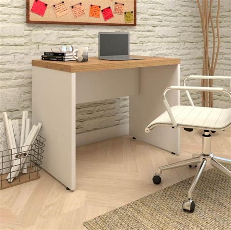 Mesa Para Estudos E Escritório Tampo 40mm 90cm Pés Painel Madeiramadeira