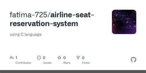 GitHub Fatima 725 Airline Seat Reservation System Using C Language