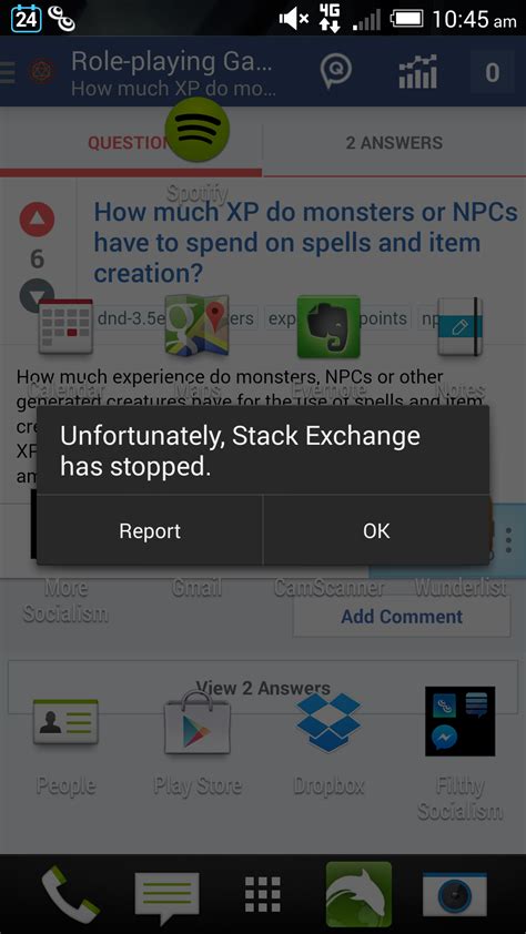 Android App Crashes In Corner Case Open The Question Options Again