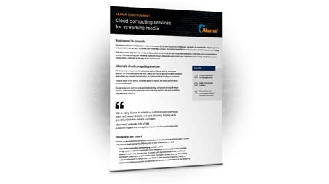 Cloud Computing Services For Streaming Media Akamai