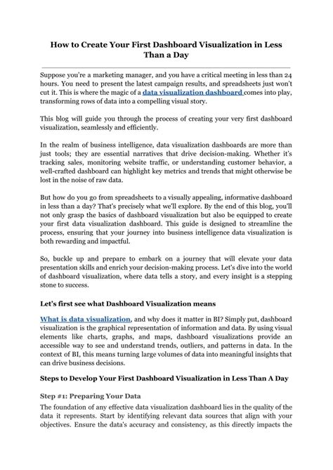 Ppt How To Create Your First Dashboard Visualization In Less Than A Day Powerpoint