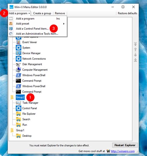 How To Show Cmd Powershell And Control Panel In The Windows 10 Winx Menu
