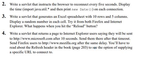 Solved 2 Write A Servlet That Instructs The Browser To