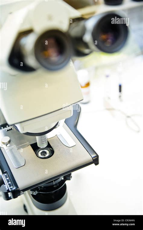 Microscope In Laboratory Stock Photo Alamy
