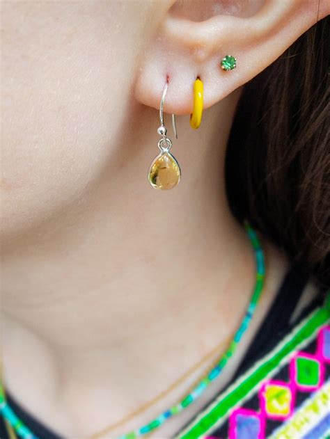 Silver And Gemstone Teardrop Earrings Razzberry Bazaar
