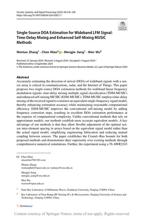 single source doa estimation for wideband lfm signal time delay mixing