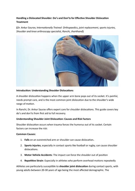 Ppt Handling A Dislocated Shoulder Dos And Donts For Effective Shoulder Dislocati