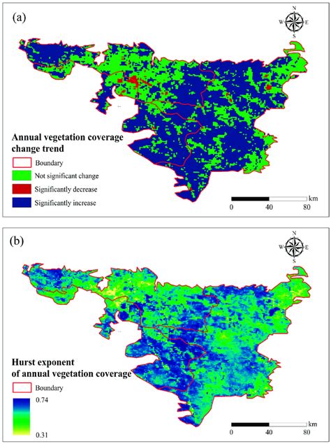Spatial Distribution Of Trend A And Hurst Exponent B Of Annual Vec Download Scientific