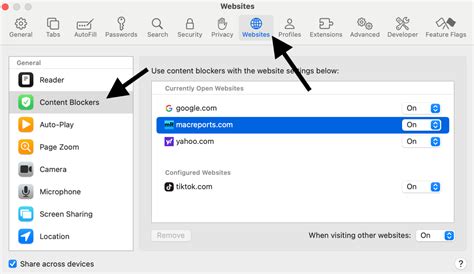 How To Disable Or Enable Content Blockers For A Website In Safari On Mac • Macreports