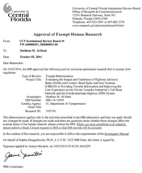 Figure A 1 Initial Irb Approval Letter For Har Phone Survey Download