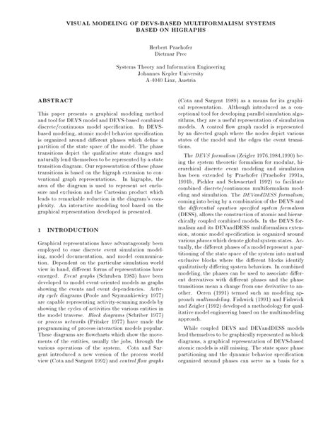 pdf visual modeling of devs based multiformalism systems based on