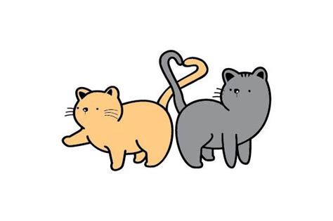 Cats With Tails Forming A Heart Svg Cut File By Creative Fabrica Crafts · Creative Fabrica