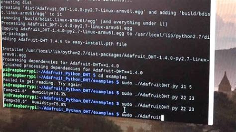 Appearance Of The Raspbian Shell Showing The Measurements Of