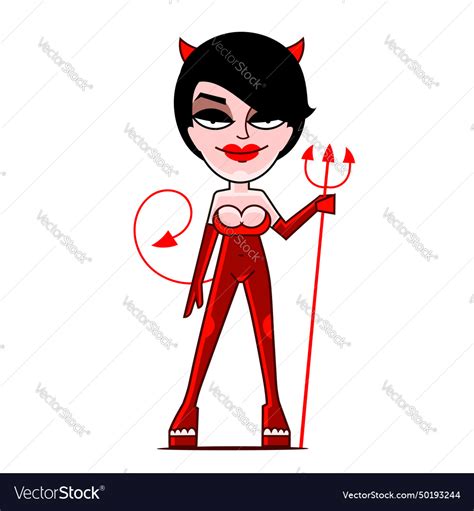 Sexy Vintage Pinup She Devil Girl Temptress Vector Image