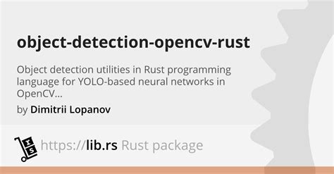 Object Detection Opencv Rust — Rust实现 Librs • Rust 包仓库