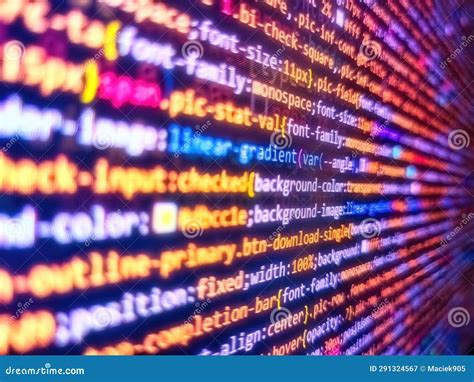 Computer Script Coding Source Code On Desktop Monitor Innovative