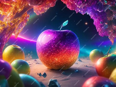 Premium Ai Image Space Stars And Galaxies Inside An Apple Made Of