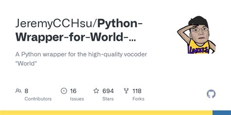 Github Jeremycchsupython Wrapper For World Vocoder A Python Wrapper