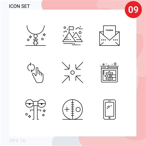 Universal Icon Symbols Group Of Modern Outlines Of Arrow Refresh Envelope Hand Thanksgiving