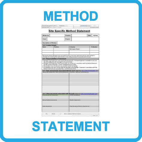 Method Statement Templates Construction Phase Plan