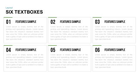 text boxes layouts template for powerpoint and keynote