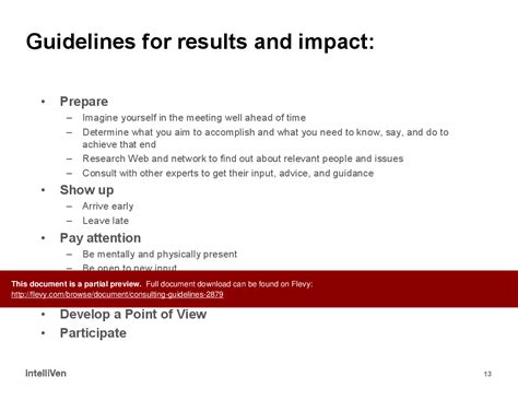 Consulting Guidelines PPT Slide Deck