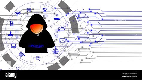 2d Illustration Cyber Crime And Internet Privacy Hacking Network Security Cyber Attack