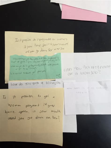 Actual Anonymous Sex Ed Questions From 9th Graders EBaum S World