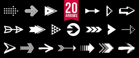화살표는 다양한 모양 스타일 및 개념 아이콘 또는 로고 작성을위한 커서 웹 또는 인쇄를위한 그래픽 디자인 요소의 큰 세트를 벡터 아래로 이동에 대한 스톡 벡터 아트 및 기타