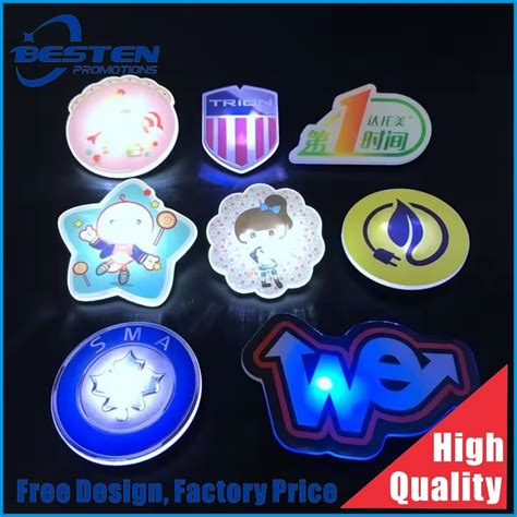 Custom LED Name Badge LED Badge Flashing Name Badge China LED Badge And LED Lapel Pin Price