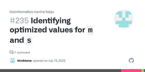 Identifying Optimized Values For `m` And `s` · Issue 235