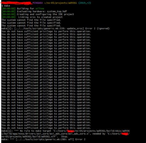 Build No Os Project For Adrv9361z7035 Using Sdk20191 Version And 2019