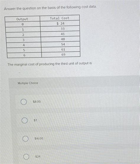 Solved Answer The Question On The Basis Of The Following