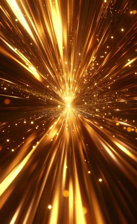 golden light rays and sparkling particles creating a sense of speed and