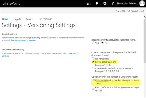 Sharepoint Online How To Enable Versioning On A Document Library Using Powershell Sharepoint