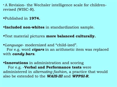 WISC PPT Standardized Testing Educational Assessment
