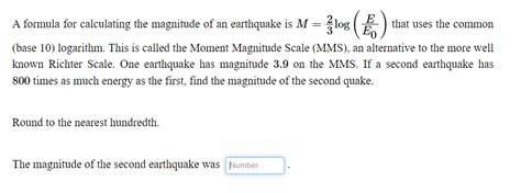 Solved A Formula For Calculating The Magnitude Of An Chegg Com
