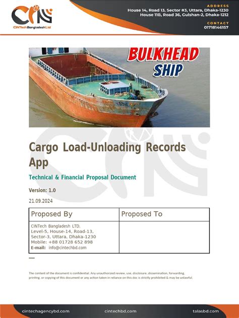 Proposal For Cargo Load Unloading Records App Development Cintech V1