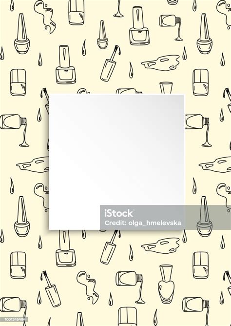 낙서 매니큐어 패턴 네일 배너입니다 손으로 그려 폴란드어과 3차원 형태에 대한 스톡 벡터 아트 및 기타 이미지 3차원 형태 낙서 드로잉 다중 색상 Istock