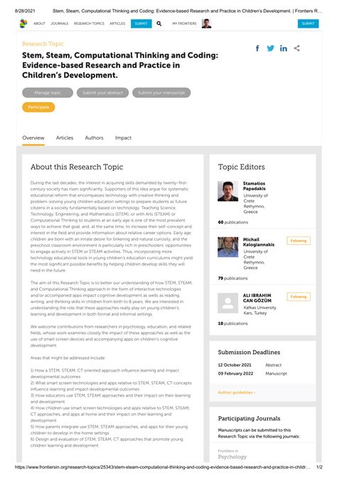 Pdf Stem Steam Computational Thinking And Coding Evidence Based Research And Practice In