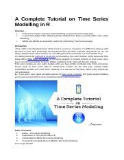 A Complete Tutorial On Time Series Modelling In R Docx A Complete Tutorial On Time Series