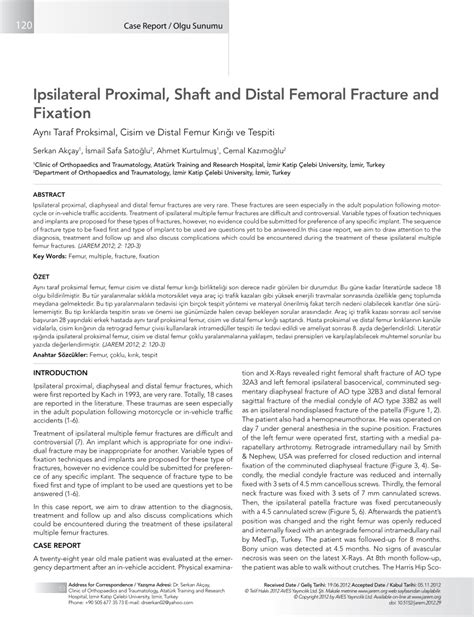Pdf Ipsilateral Proximal Shaft And Distal Femoral Fracture And Fixation